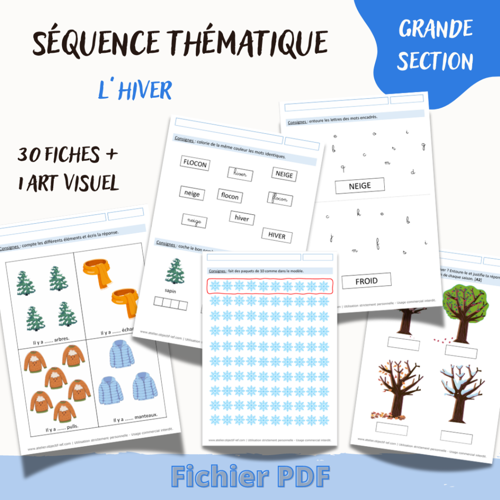 L’hiver : séquence thématique GS – L'atelier d'Objectif IEF
